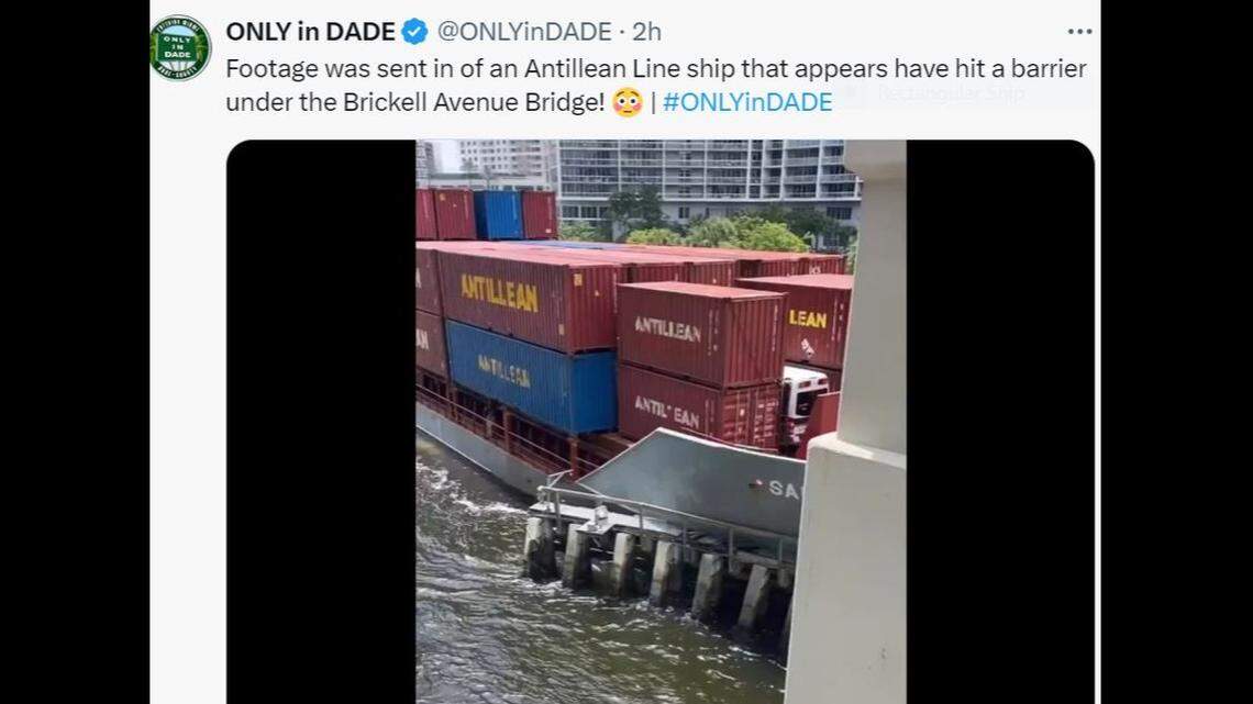 Ship bumps Brickell Avenue Bridge barrier, Miami police say | Miami Herald