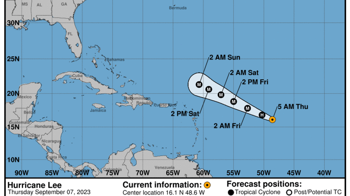 Category 1 Hurricane Lee path, advisory & warnings | Miami Herald